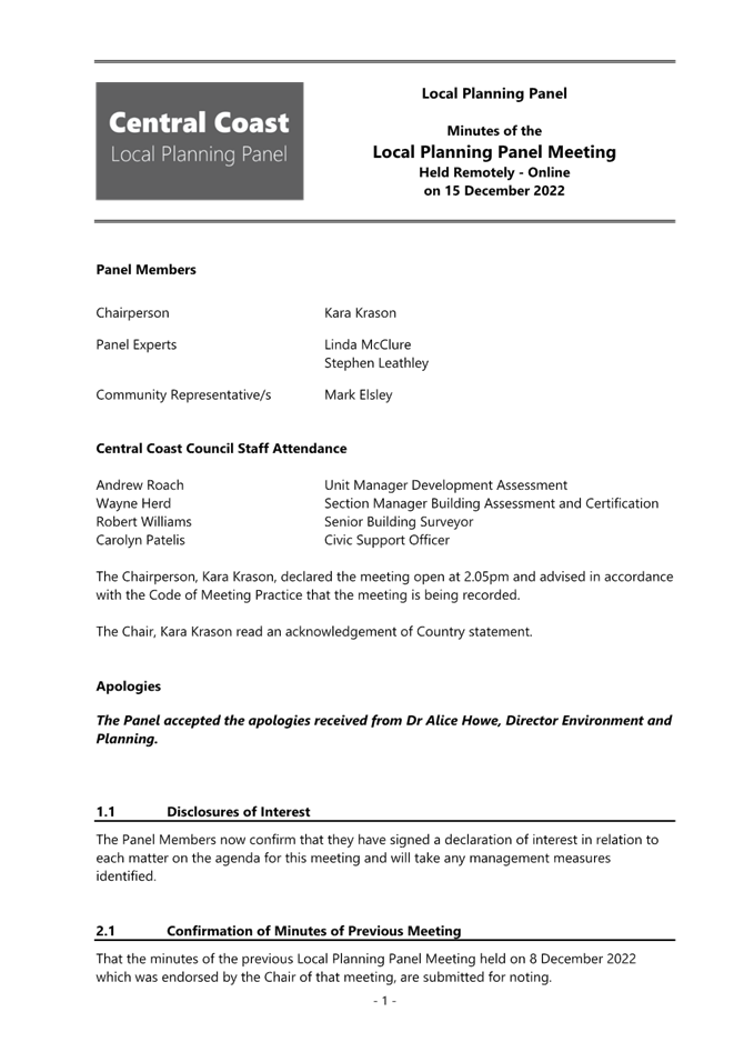 Agenda of Local Planning Panel Meeting - Thursday, 9 March 2023